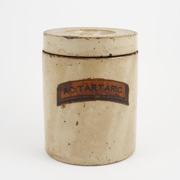 Salt glazed stoneware drug storage jar for tartaric acid | Science ...
