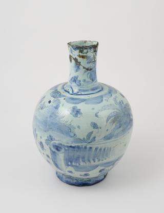 Blue majolica storage vase | Science Museum Group Collection