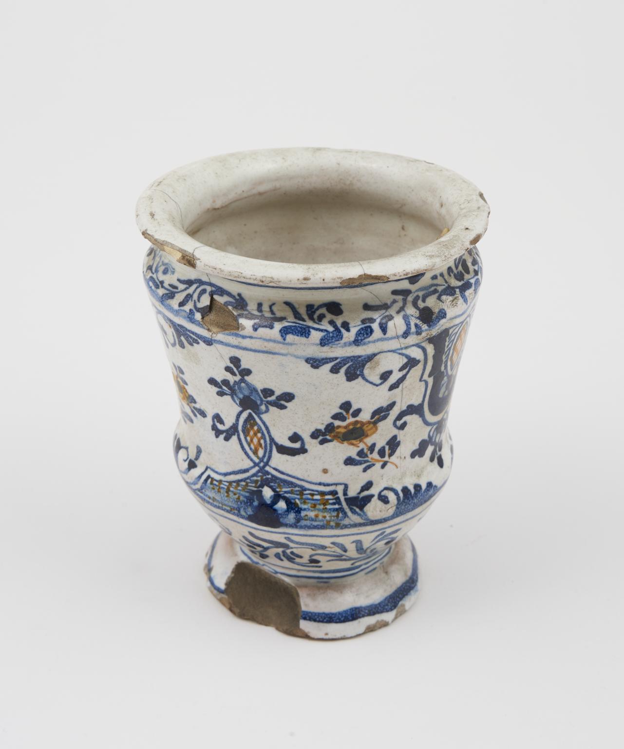 Mid C18 North Italian and yellow majolica albarello vase | Science ...