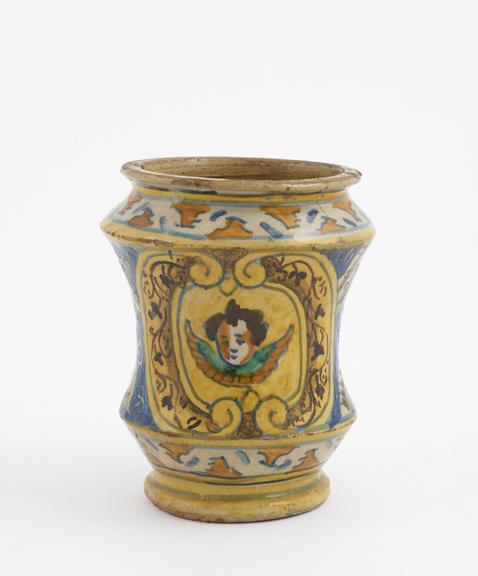 Tin-glazed earthenware albarello | Science Museum Group Collection