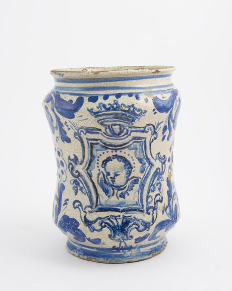 Tin-glazed earthenware albarello | Science Museum Group Collection