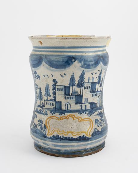 Tin-glazed earthenware albarello | Science Museum Group Collection