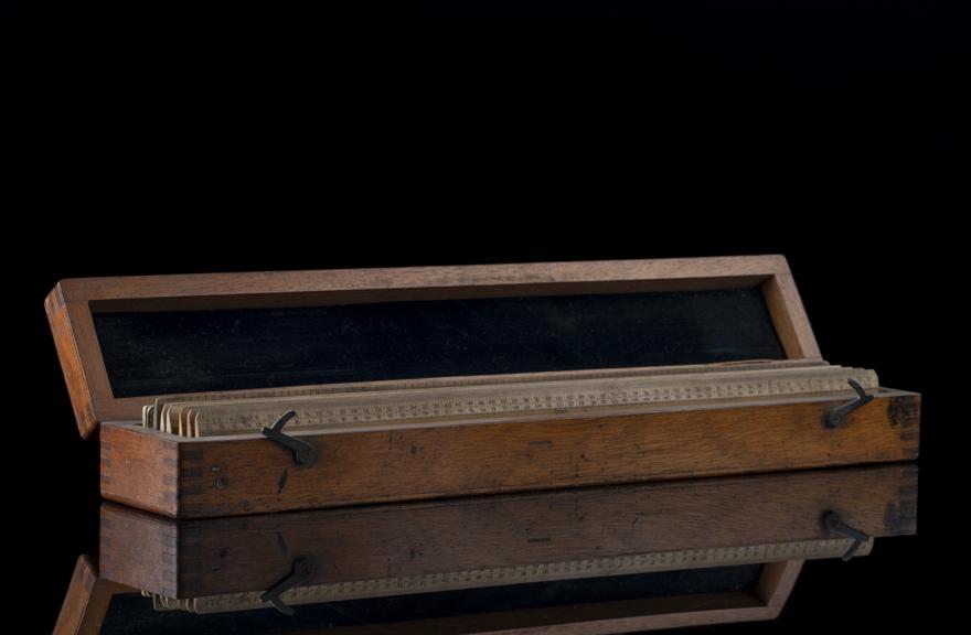 Box of "engine divided" rulers | Science Museum Group Collection