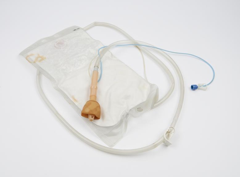 IV fluid bag and a tubing unit | Science Museum Group Collection