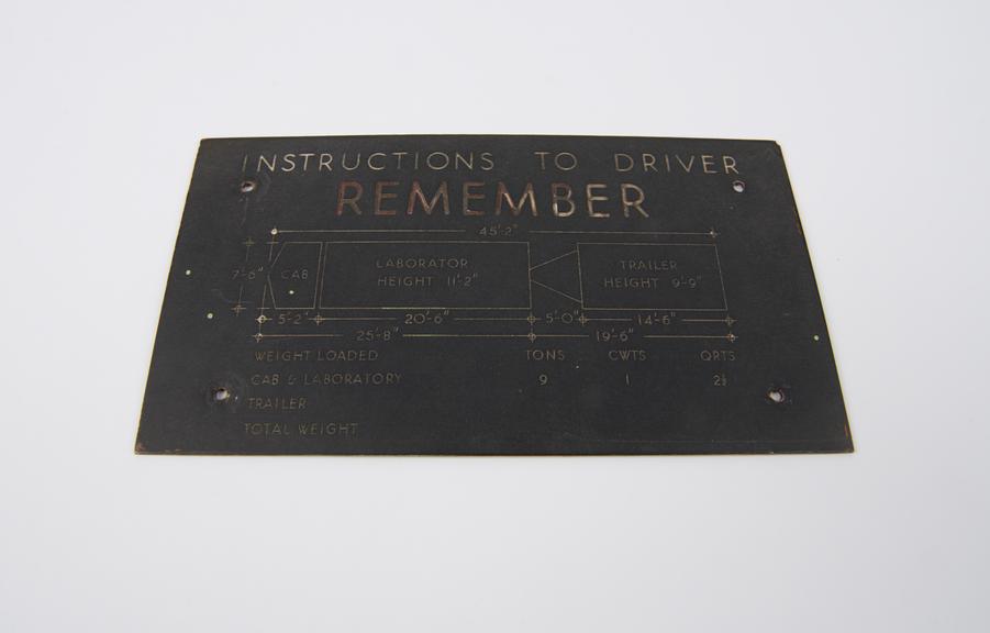 Warning sign “Instructions to driver Remember”, 1959 | Science Museum ...