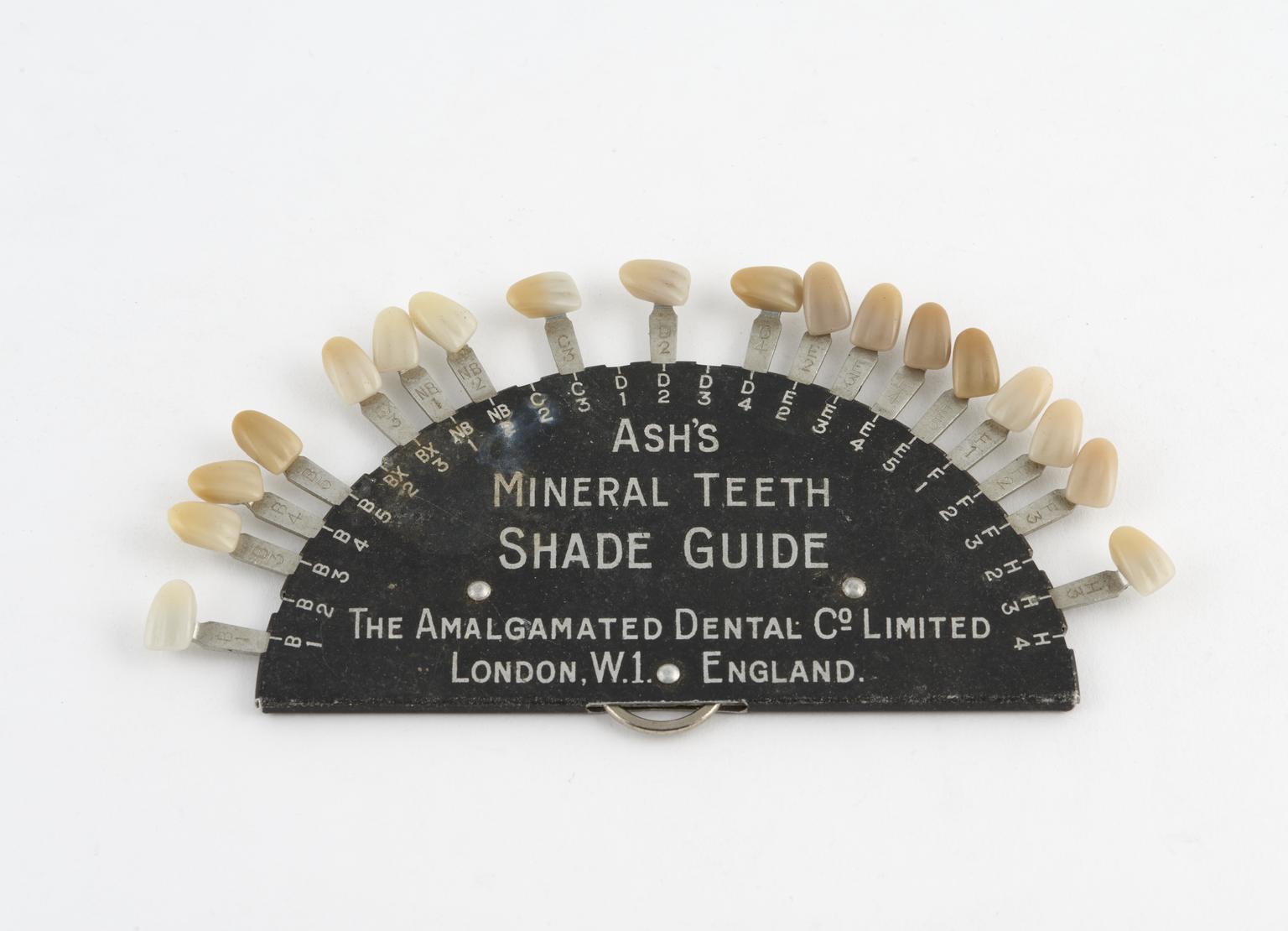Shade guide for Ash's mineral teeth | Science Museum Group Collection