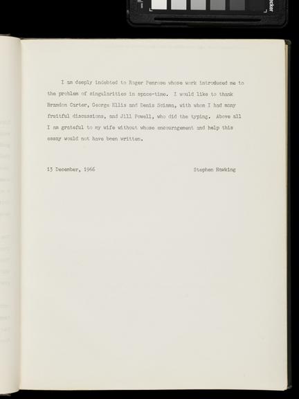 Essay submitted for the Adams Prize by Stephen Hawking, with a ...
