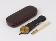 'Couer's' type ophthalmoscope with handle in leather-covered case ...