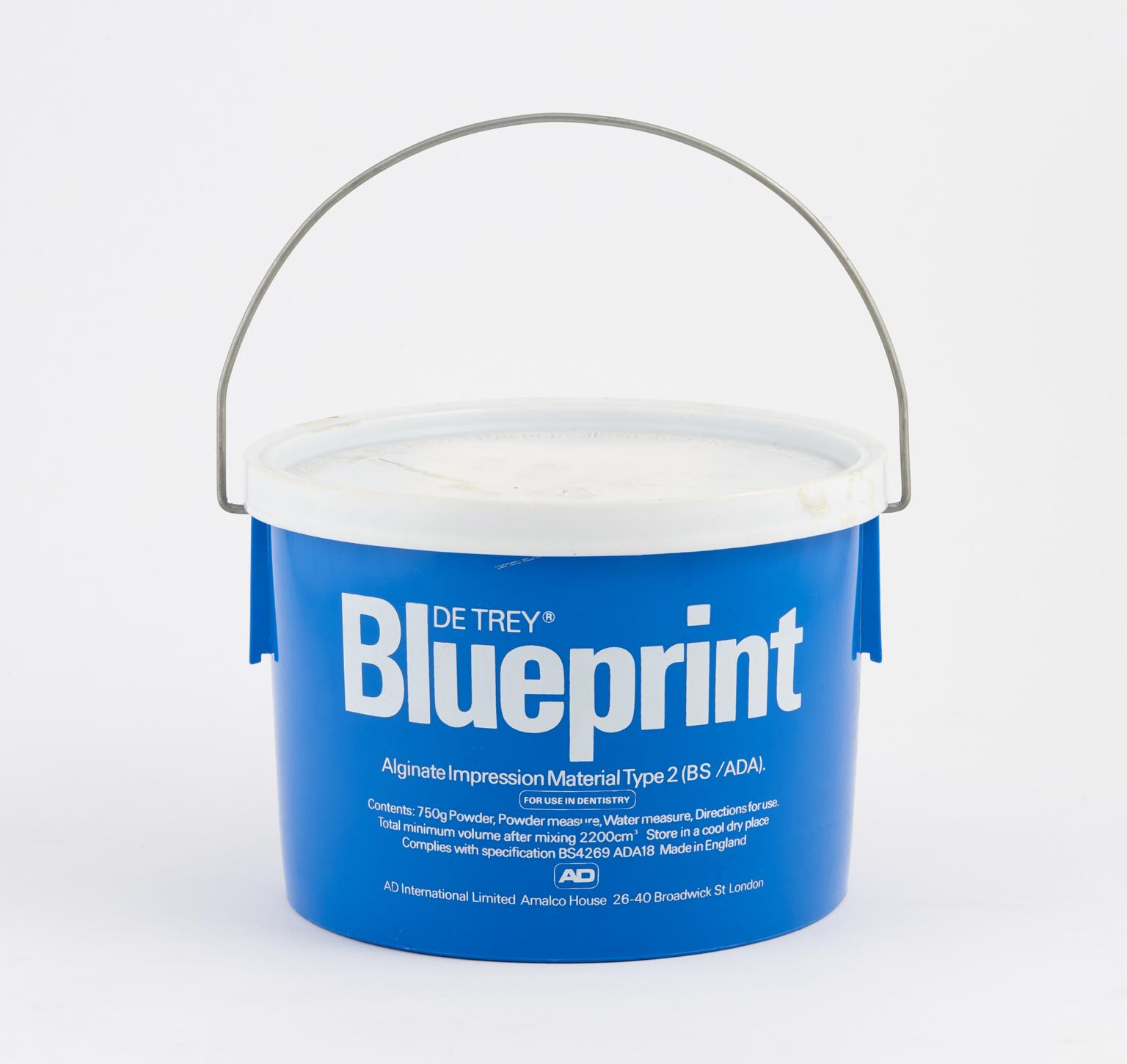 Plastic pot of De Trey's "Blueprint" alginate impression material ...