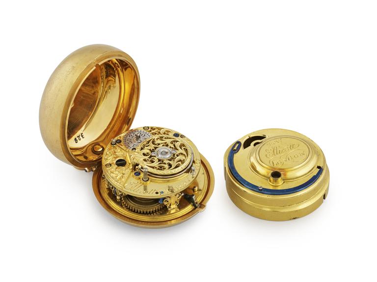 Gold repoussé watch depicting the Choice of Hercules, by John Ellicott ...