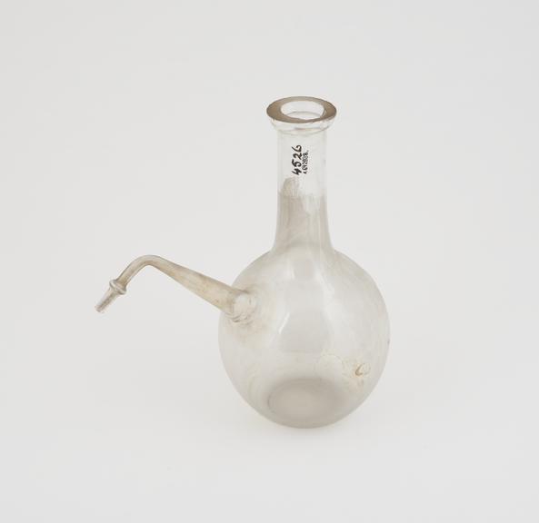 Round flask with thin conical side tube | Science Museum Group Collection