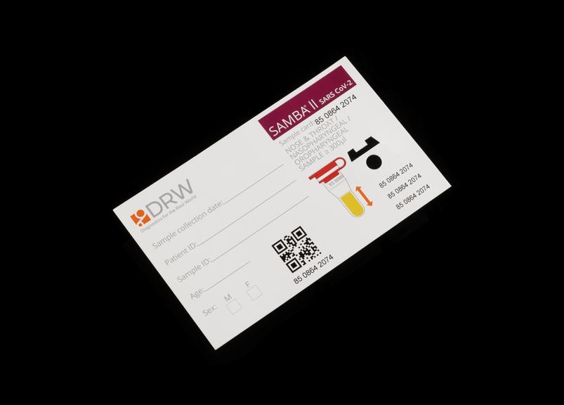 Blank sample card for SAMBA® II SARS CoV-2 test | Science Museum Group ...