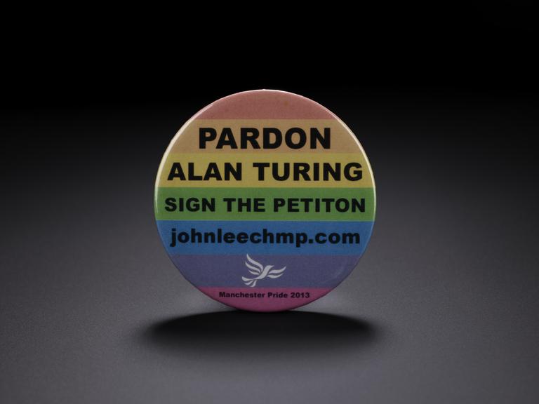 Alan Turing pardon campaign badge | Science Museum Group Collection