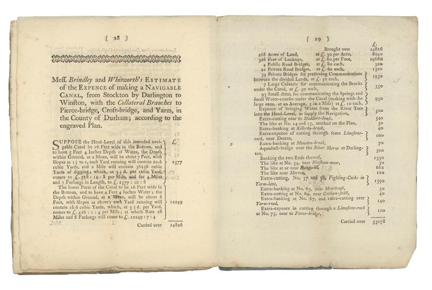 Pamphlet entitled ‘The Report of Mess. Brindley and Whitworth ...
