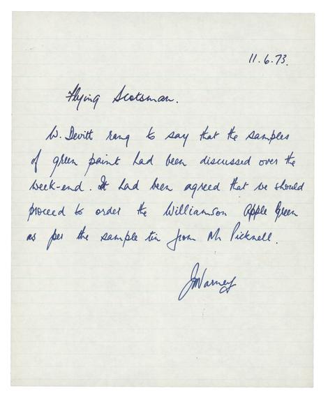 Papers relating to the restoration of Flying Scotsman at BREL works ...