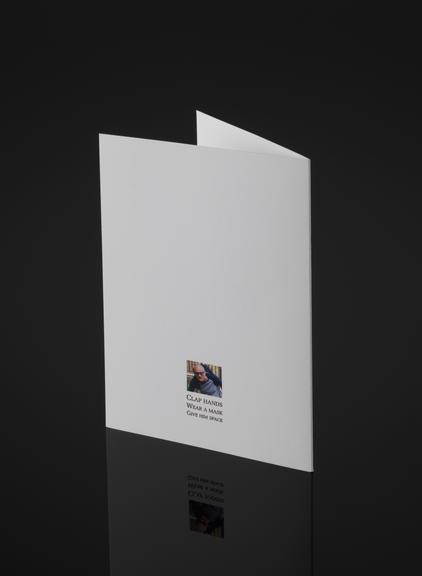 Christmas card showing social distancing markers leading up to a manger ...