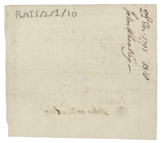 Receipt from Leonard Raisbeck for the Sugar House to John Wheatley for ...