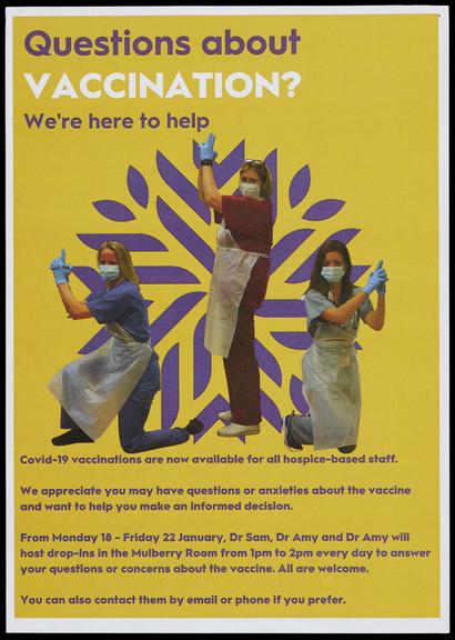 Royal Trinity Hospice poster about COVID-19 vaccination | Science ...