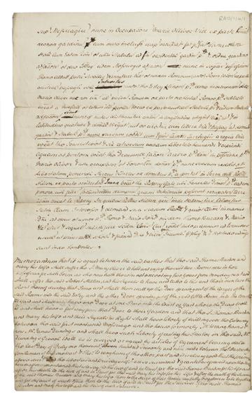 Legal document entitled 'Abstract and Schedule of Deeds relating to T S ...