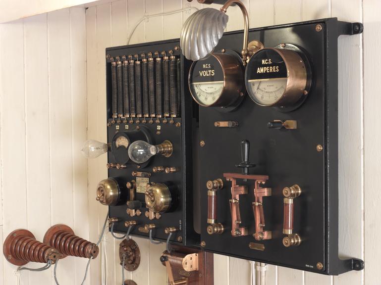 Steel Iolanda switchboard, with light bulb and shade | Science Museum ...