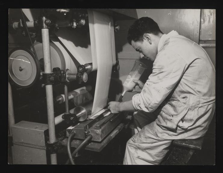 Daily Herald Photograph: Ilford factory, applying photographic emulsion ...