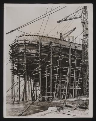 A photographic print of Industry, Shipbuilding, Liners, Queen Mary ...