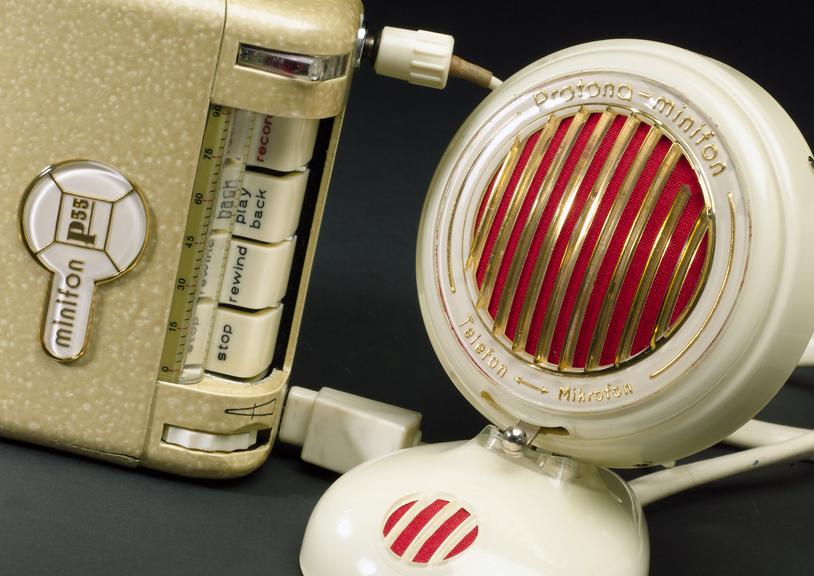 Minifon dictating machine model P55-S with microphone, 1966 | Science ...
