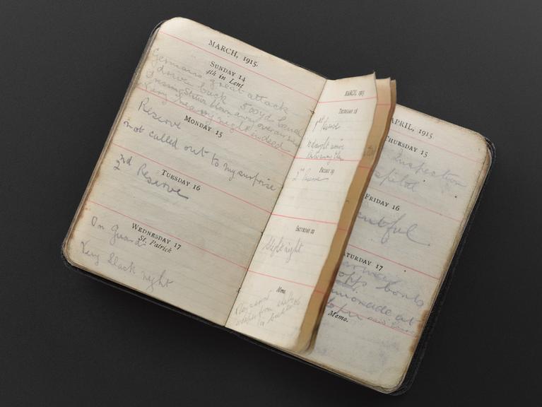 Handwritten pocket diary for 1915 by 296 private Alex L Russell ...