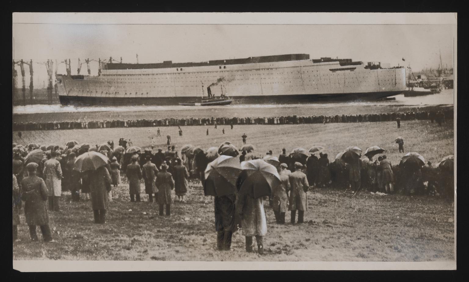 A photographic print of Industry, Shipbuilding, Liners, Queen Mary ...