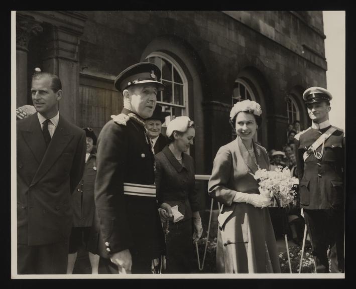 A photographic print of Queen Elizabeth II and Duke of Edinburgh, Visit ...