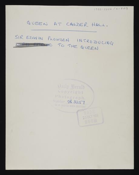A photographic print of Queen Elizabeth II, Opens Worlds First Atomic ...