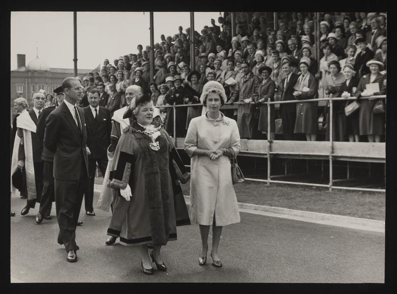A photographic print of Queen Elizabeth II and Duke of Edinburgh ...