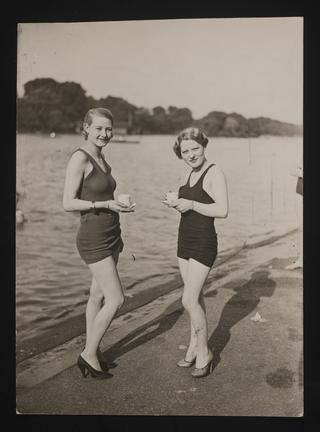 A photographic print of Holidays, Bathing Pools, Bathers Taking ...