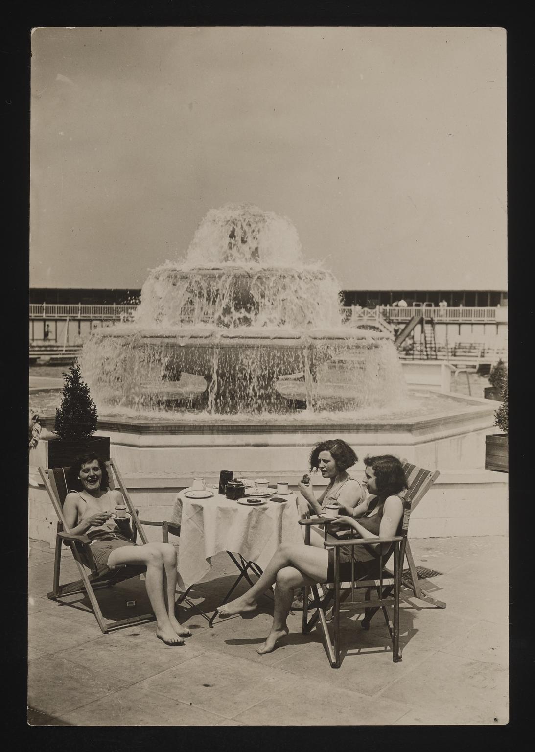 A photographic print of Holidays, Bathing Pools, Bathers Taking ...