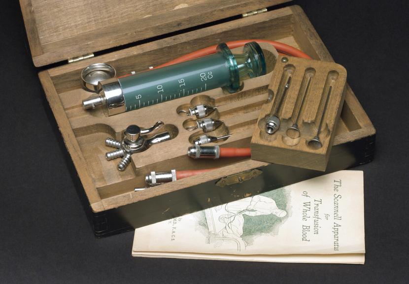 Scannell type blood transfusion equipment, in box. | Science Museum ...