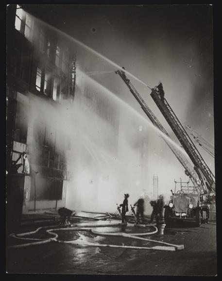 A photographic print of Fires, General Fires - H.M.V Premises Oxford ...