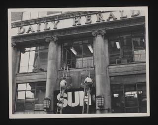 Daily Herald Photograph: The Sun sign replaced the Daily Herald ...