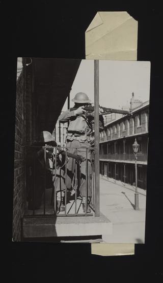 A photographic print of Home Defence, Home Guard, Exercises Street ...