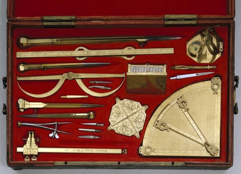 Set of Mathematical instruments by D. Lusuerg, c 1701. | Science Museum ...