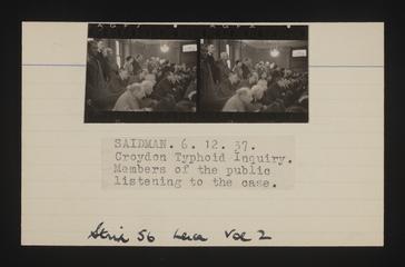 A photographic print of Medical, General, Croydon Typhoid Inquiry ...