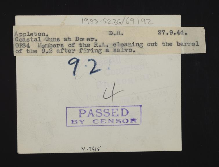 A photographic print of Home Defence, Coastal, Fixed Guns | Science ...