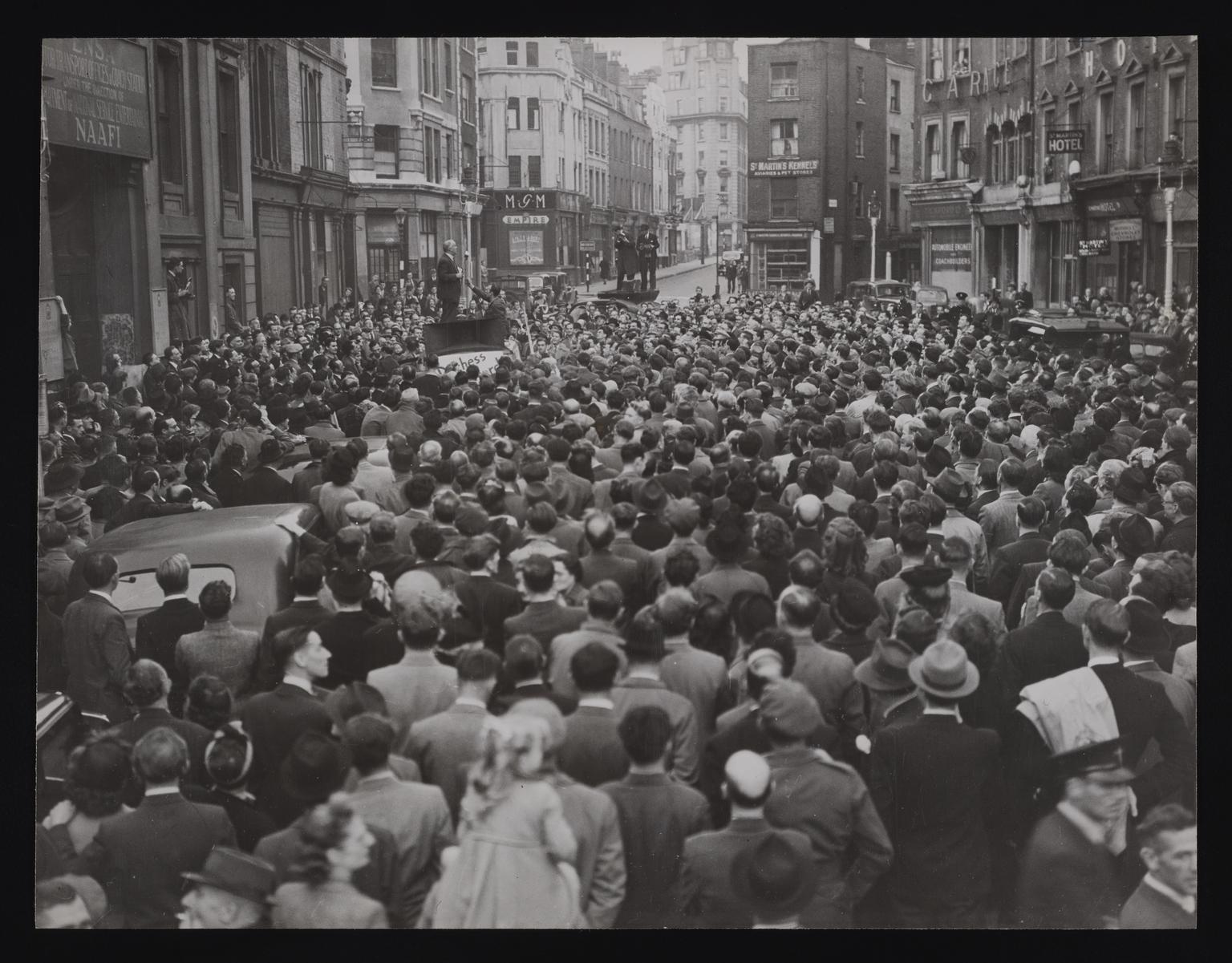 A photographic print of Housing, Post War, Post War Difficulties, Flats ...