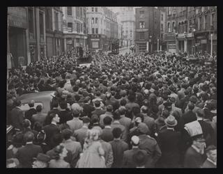 A photographic print of Housing, Post War, Post War Difficulties, Flats ...