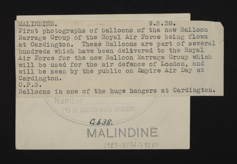 A photographic print of RAF, Balloon Barrage | Science Museum Group ...