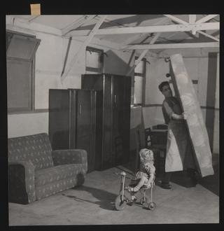 A photographic print of Housing, Post War, Post War Difficulties ...
