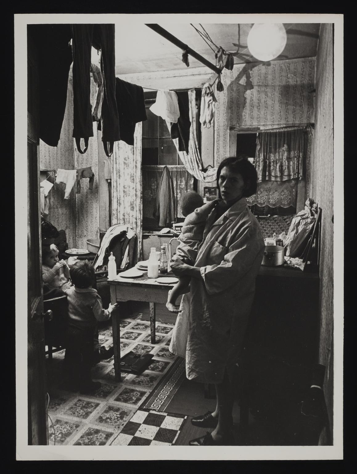 A photographic print of Home & Housing, Post War, Slums & Living ...