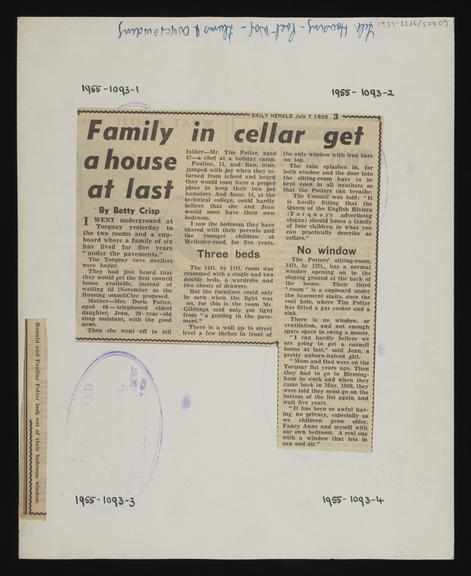 A photographic print of Home & Housing, Post War, Slums & Living ...
