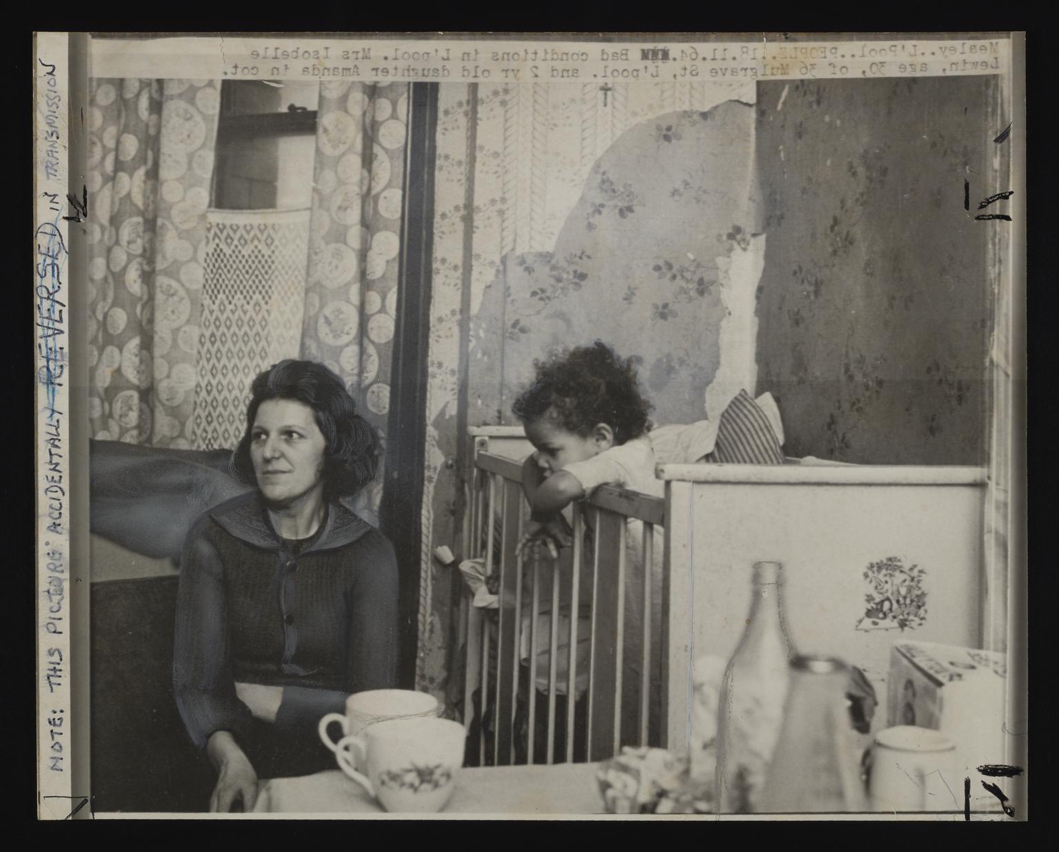 A photographic print of Home & Housing, Post War, Slums & Living ...