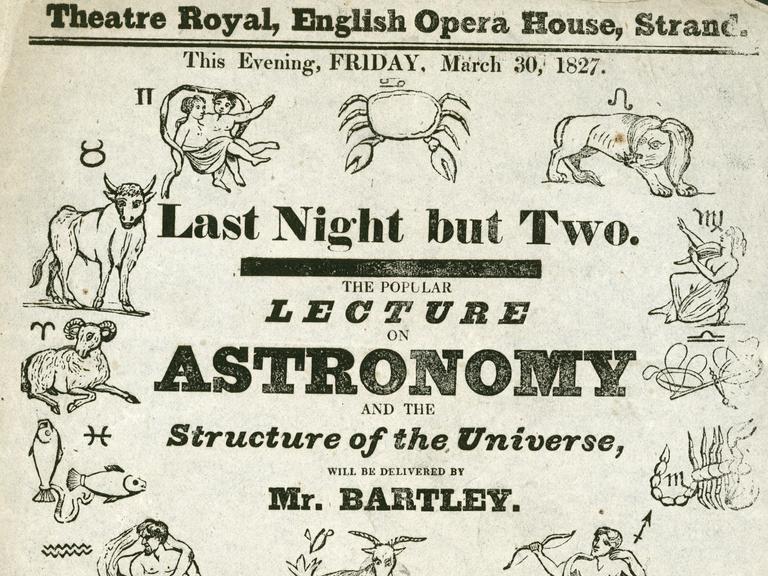 Handbill for an astronomy lecture by Mr Bartley on 30 March 1827 ...