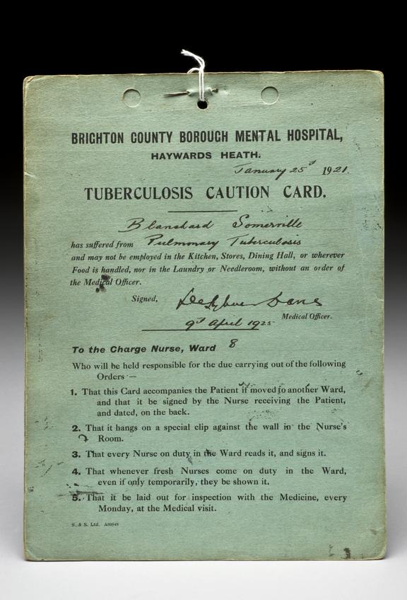 Two tuberculosis caution cards | Science Museum Group Collection